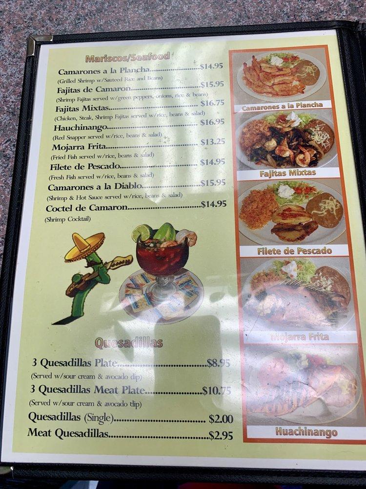 Menu at El Sabrocito Mexican Restaurant, Waukegan