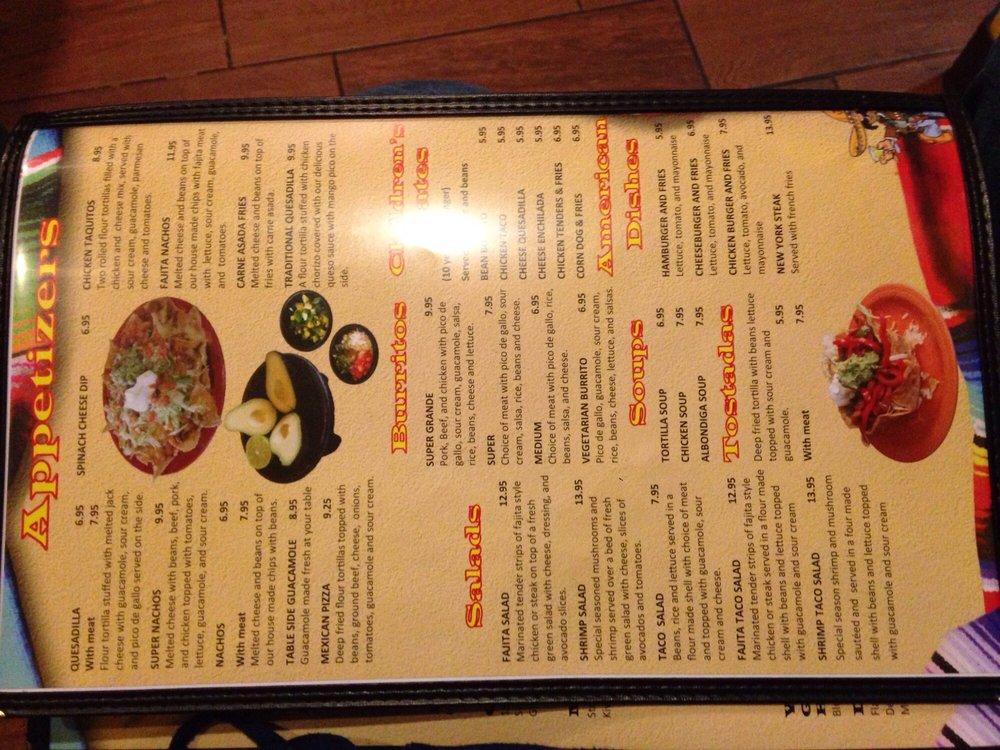 Menu at La Roca restaurant, Albany