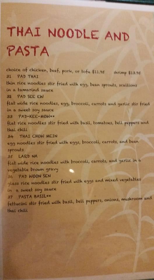 Menu at Thai Mango pub & bar, New Smyrna Beach