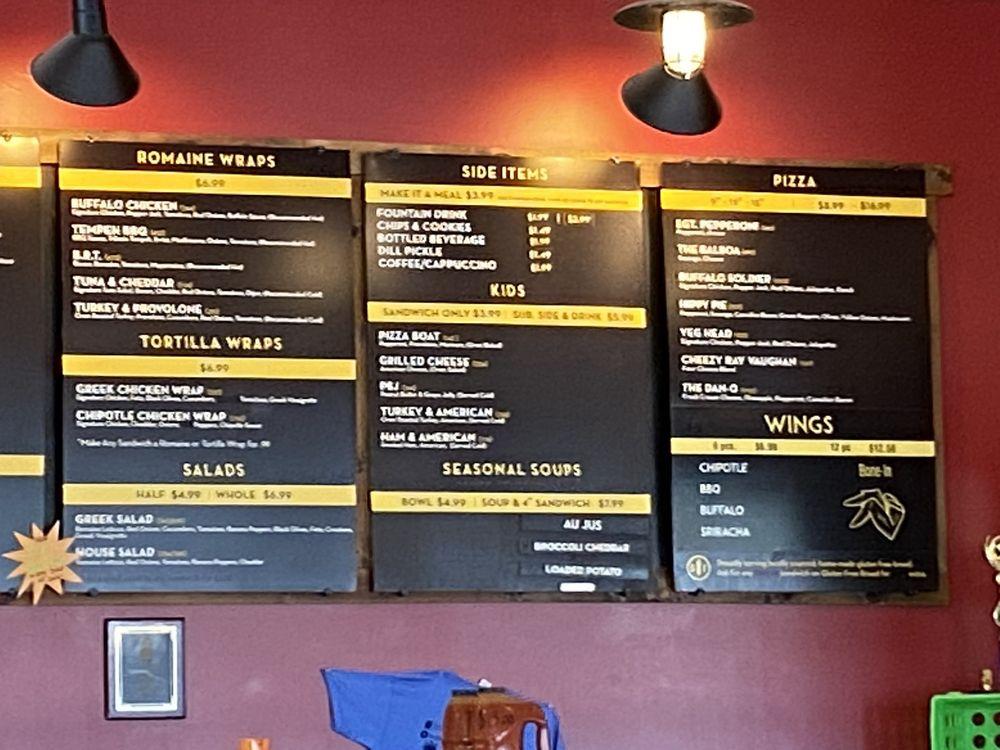 Menu at Planet Sub pizzeria, Bourbon