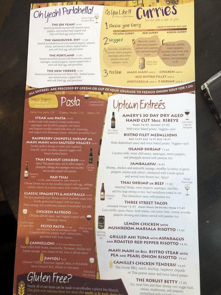Menu at Table 65 Bistro and Gelato Cafe, New Richmond