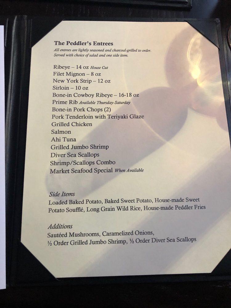 Carta de parrilla The Peddler Steak House, Spartanburg, 149 W Main St