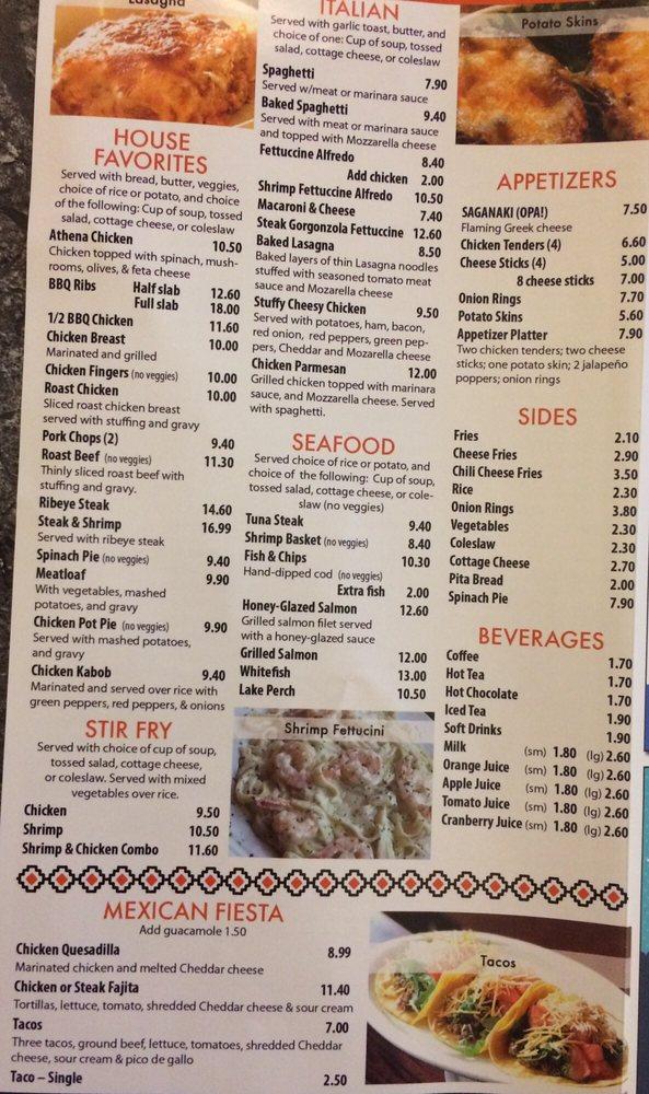 Menu at Pinckney Diner restaurant, Pinckney, 150 S Howell St