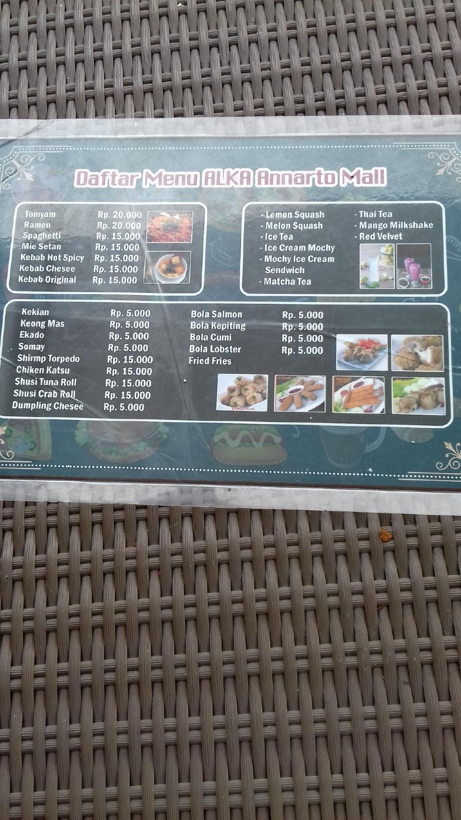 Menu at Alka Sate Zaman Now cafe, Garut