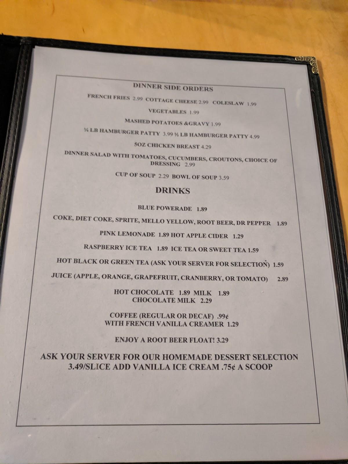 Menu at Bishop’s Grill West restaurant, St. George, W Sunset Blvd