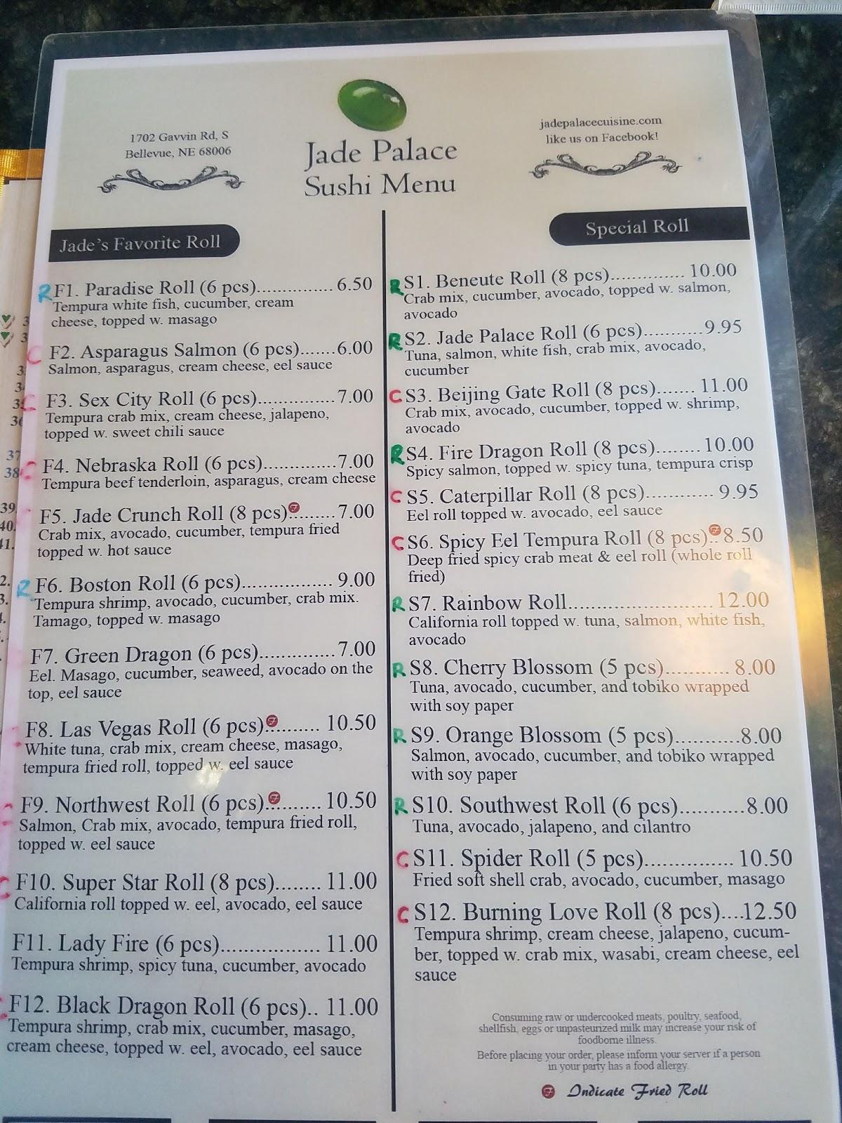Menu at Jade Palace Restaurant, Bellevue
