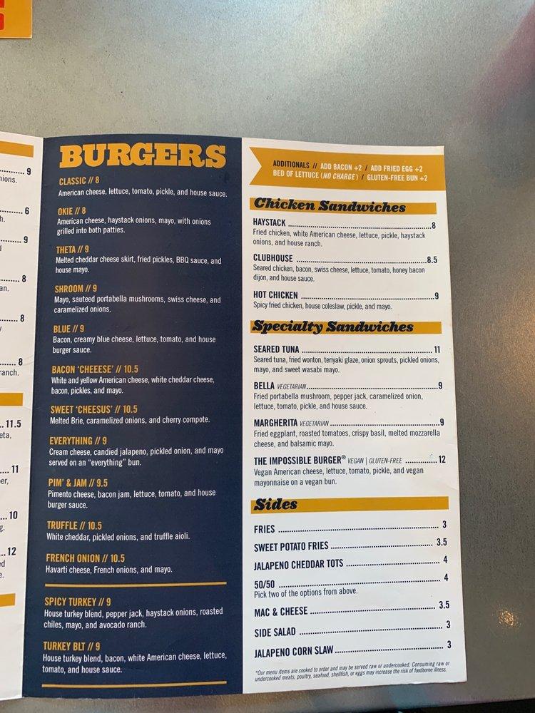 Menu at Society Burger restaurant, Tulsa, S Mingo Rd Suite A