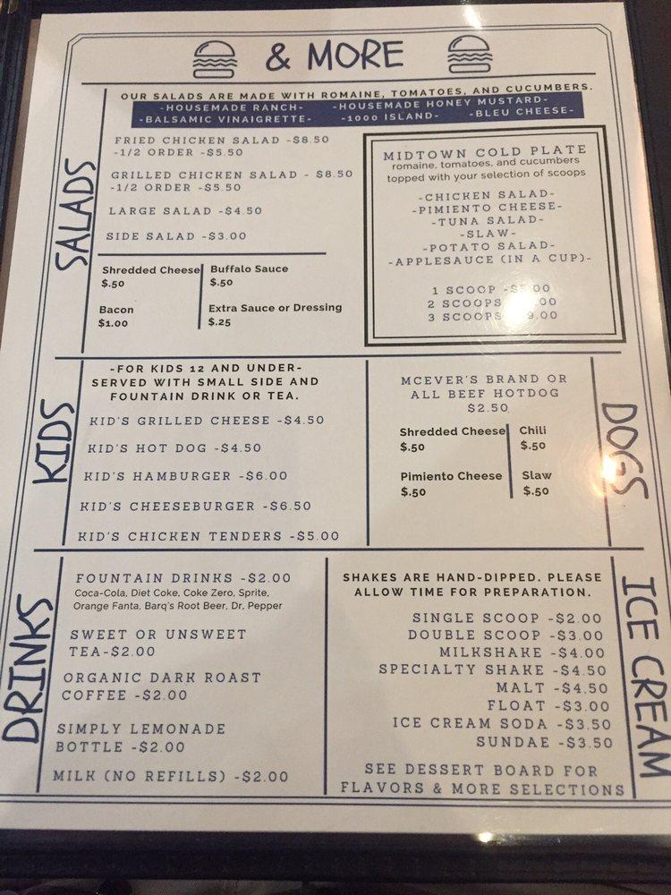 Carta del restaurante Midtown Grill, Cornelia