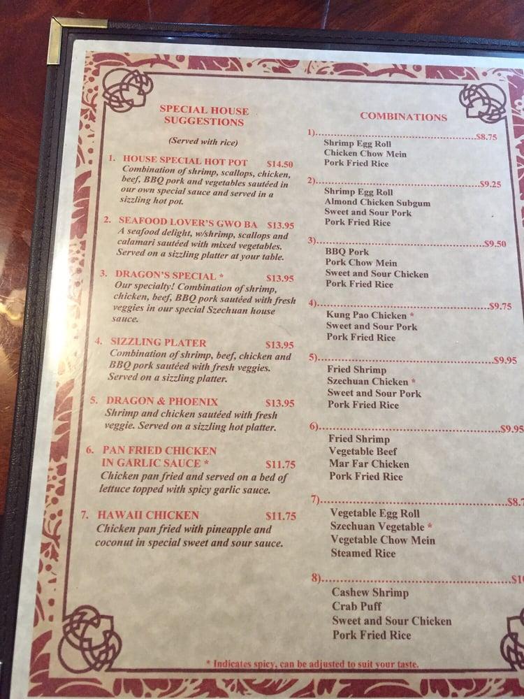 Menu at Dragon Chinese Kitchen restaurant, Lyons