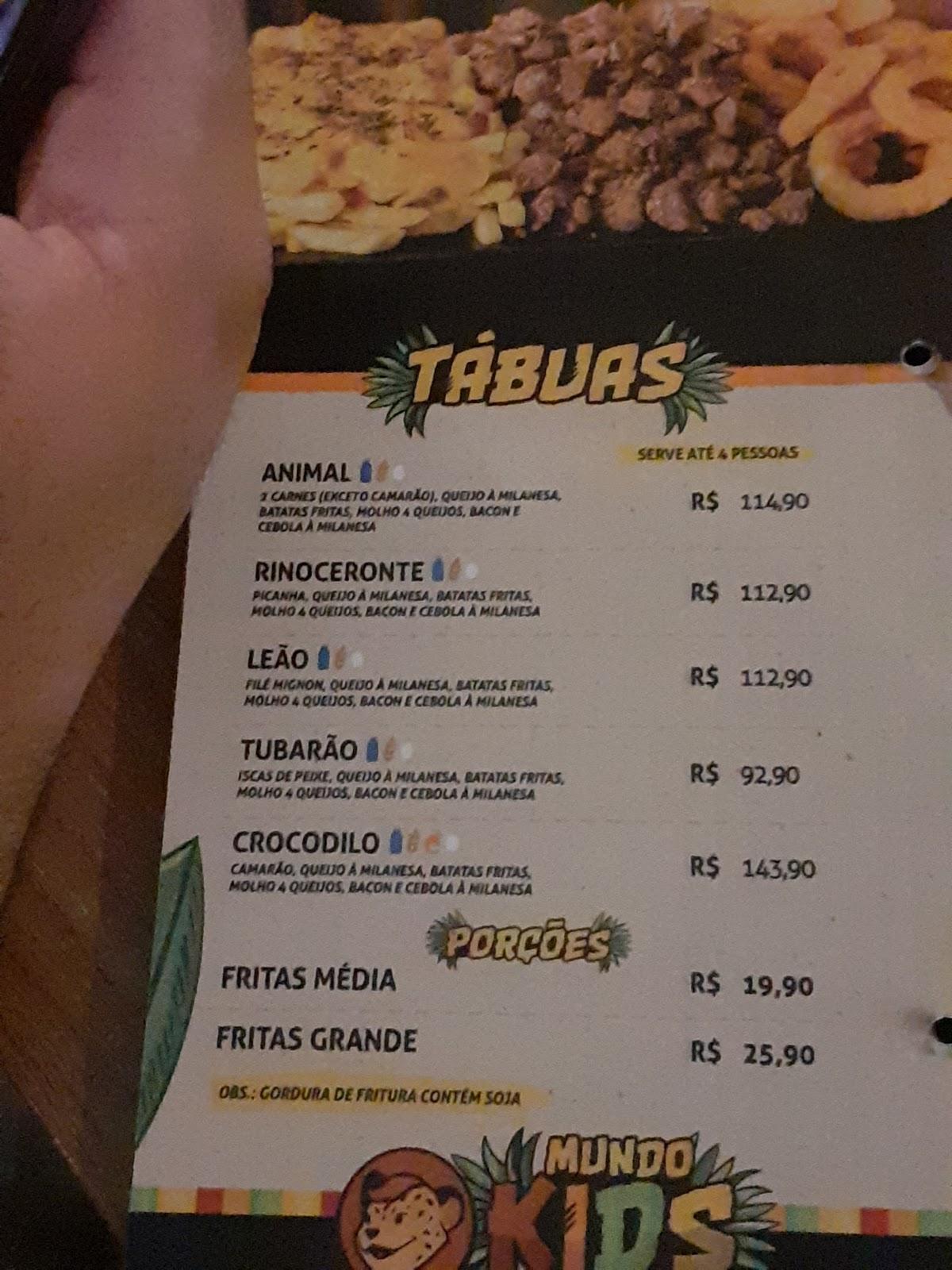 Menu em Mundo Animal Lanchonete Temática - Porto Alegre pub & Bar ...