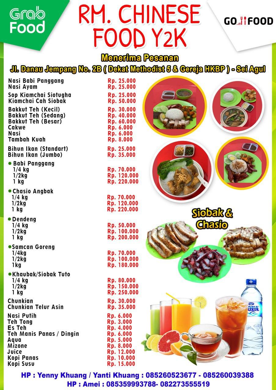 Carta del restaurante RM. Chinese Food Y2K, Medan