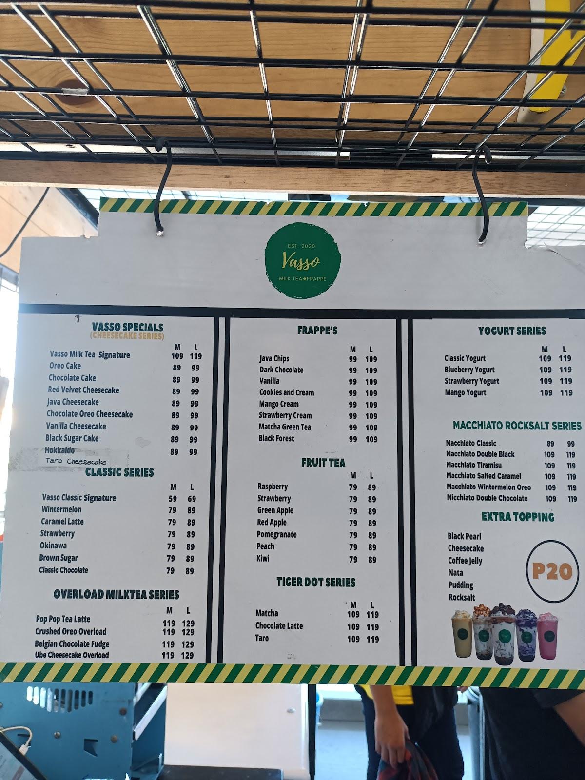 Menu at Vasso Insular Square, Mandaue City