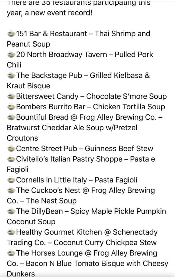 Menu at 20 North Broadway Tavern pub & bar, Schenectady