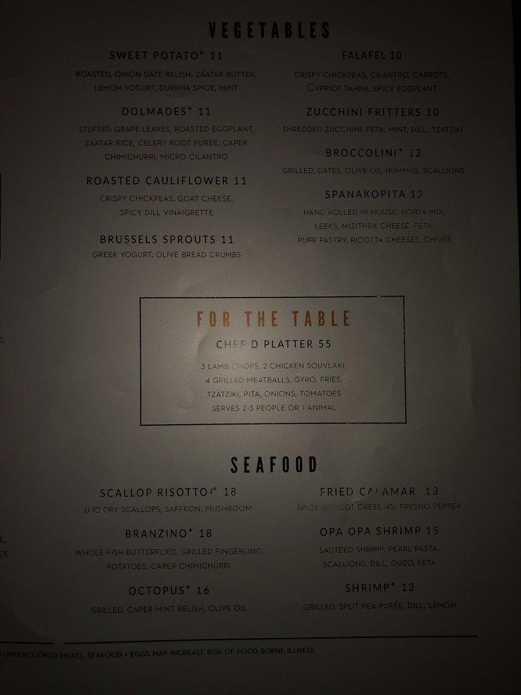 Menu at Cava Mezze Rockville pub & bar, Rockville