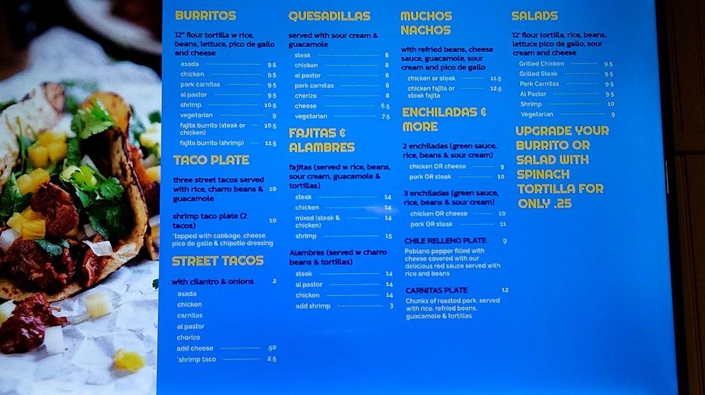 Menu at El Señor Pollo Mexican Grill restaurant, Middleton