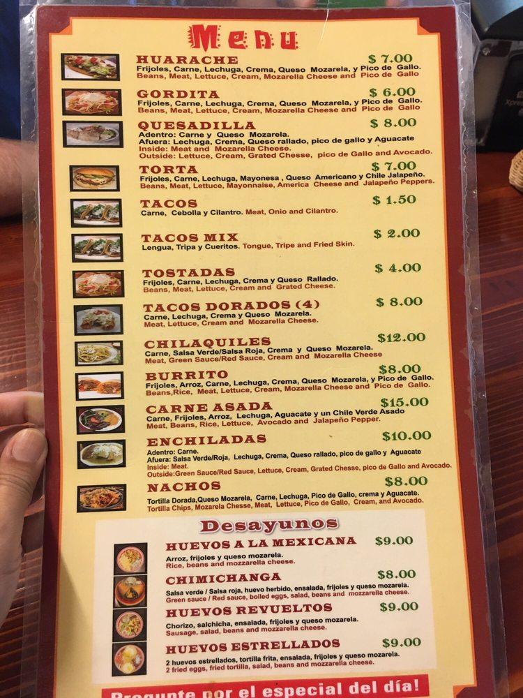 Menu at Los Tres Amigo Taqueria Inc restaurant, Central Falls