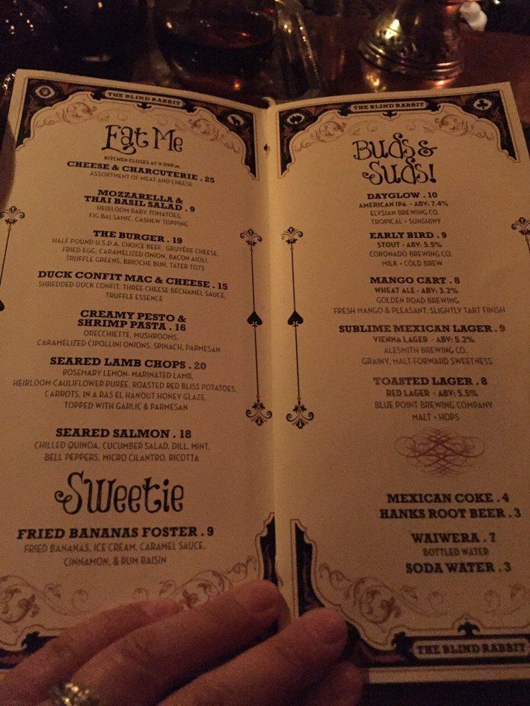 Menu at The Blind Rabbit pub & bar, Anaheim