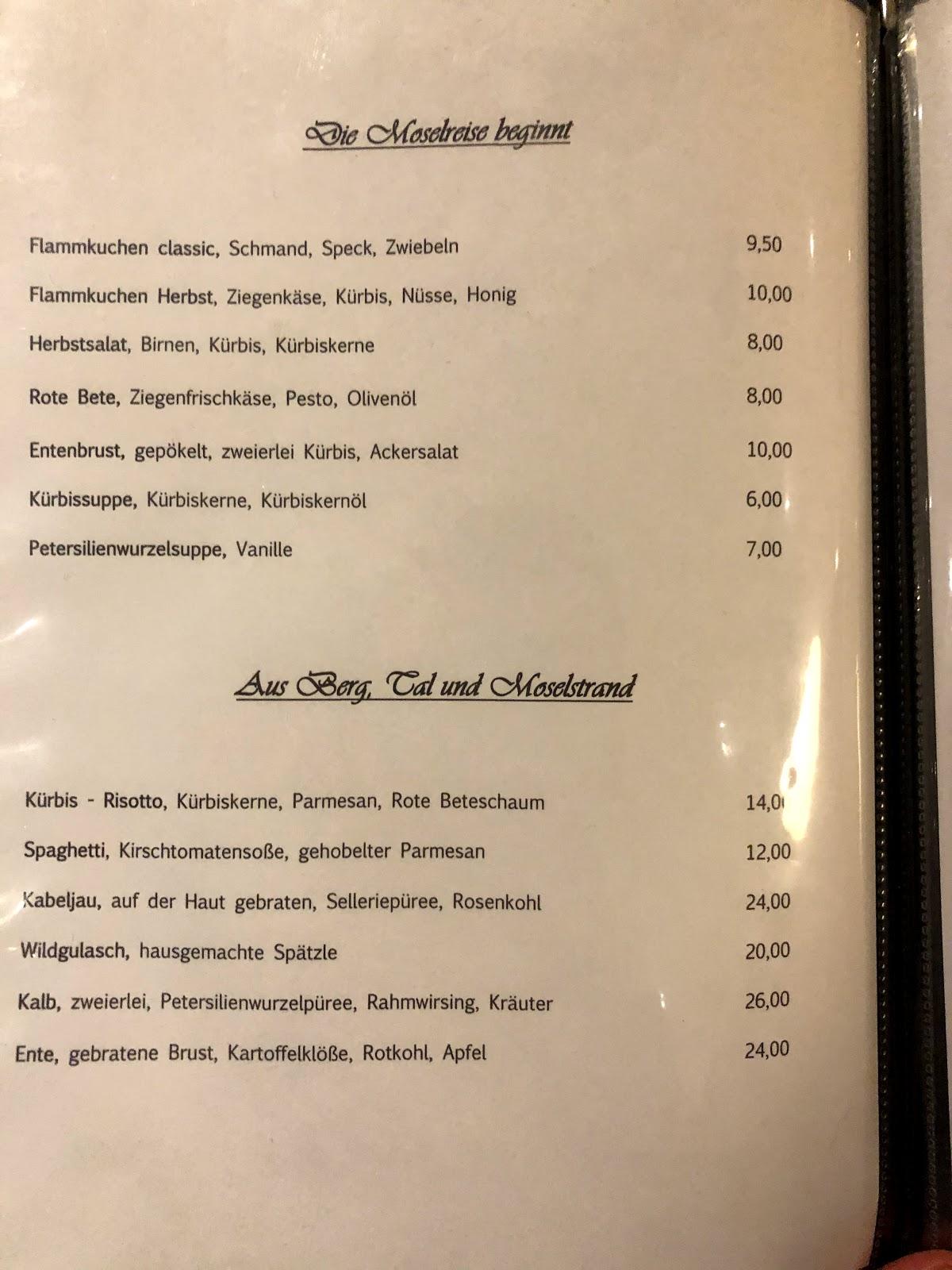 Menu at Neos - Restaurant & Weinbar, Cochem