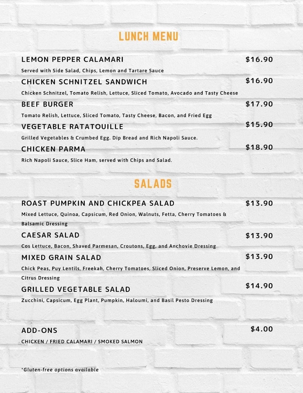 Menu at Pettah Road - Cafe & Restaurant, Balwyn