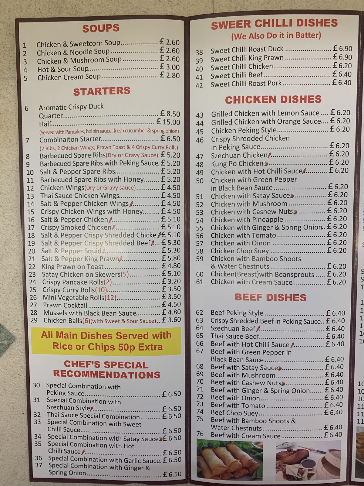 Menu at The Royal Chef fast food, Kilbirnie