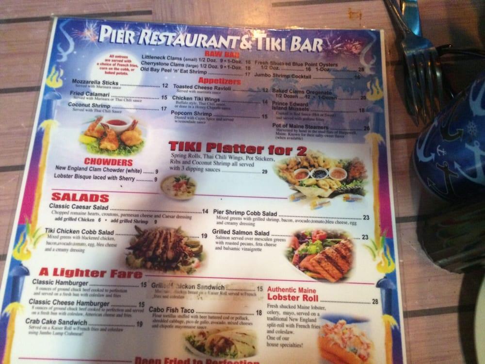 Menu at Pier Restaurant and Tiki Bar, Rye