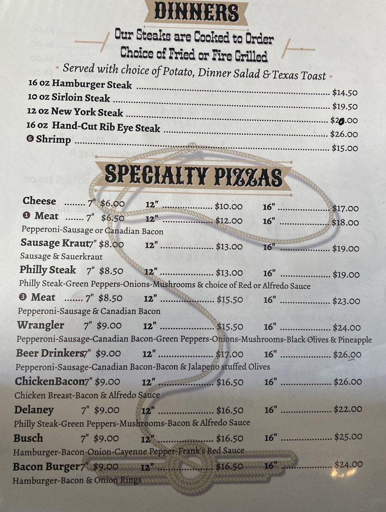 Menu at Wrangler Tavern Bar and Grill, USA