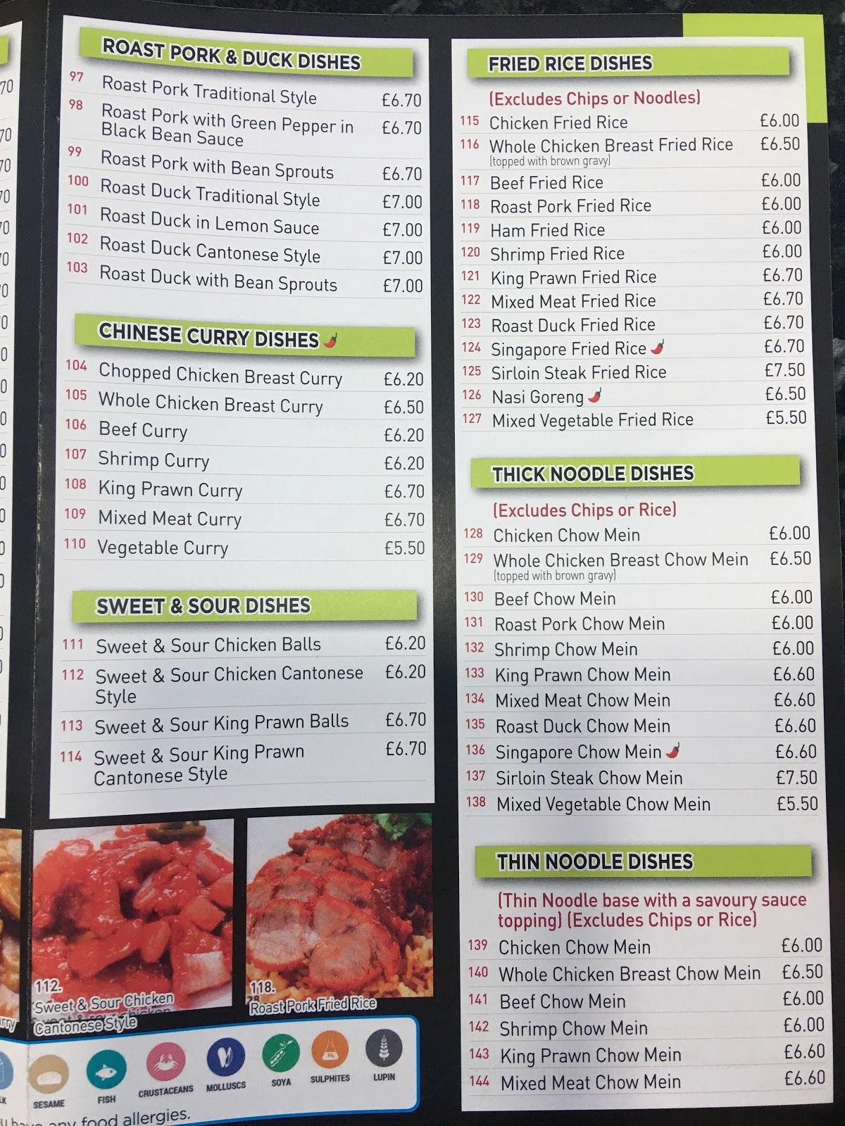 Menu at Zen Chinese Takeaway fast food, Glasgow, 618 Alexandra Parade