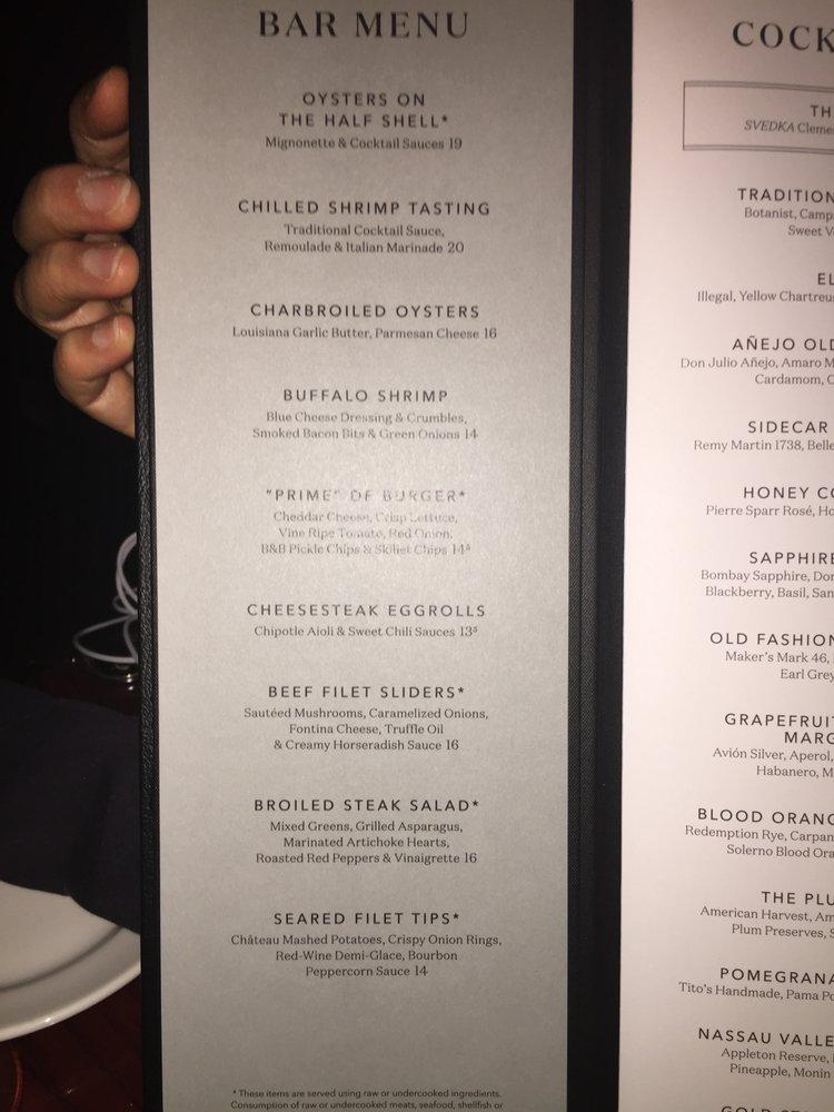 Menu at Del Frisco's Double Eagle Steakhouse, Las Vegas