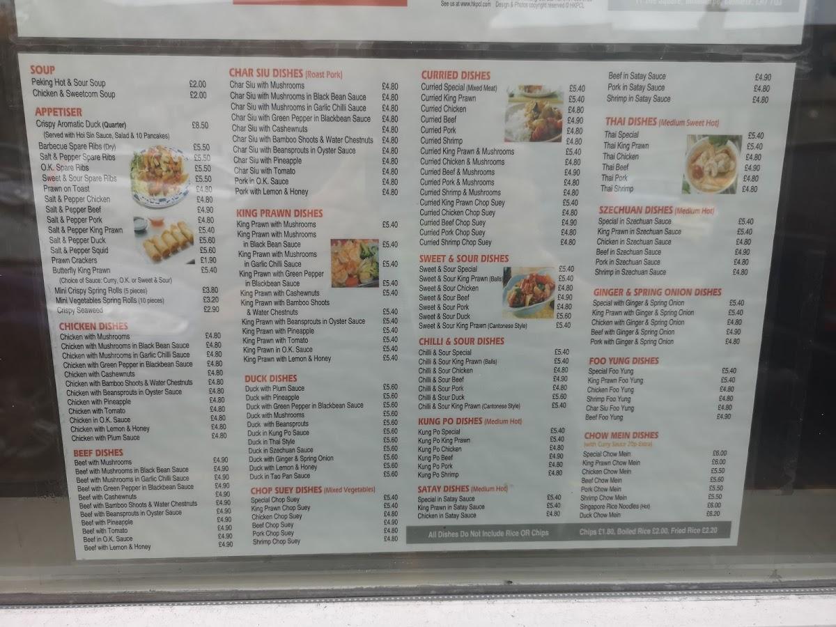 Menu at Jumbos fast food, Milnthorpe