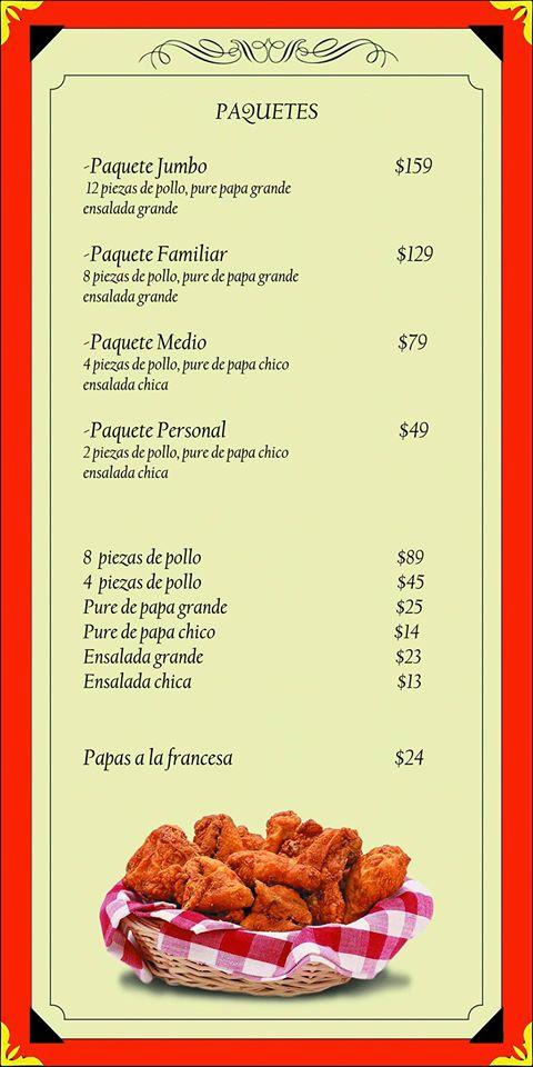 Menu at Crispy chicken restaurant, Ecatepec de Morelos, Blvrd de los ...