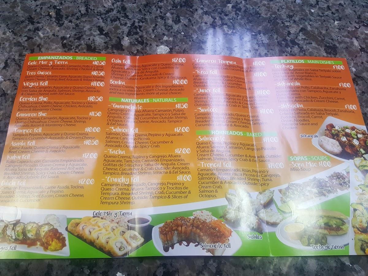 Menu at Culichi Sushi restaurant, Phoenix