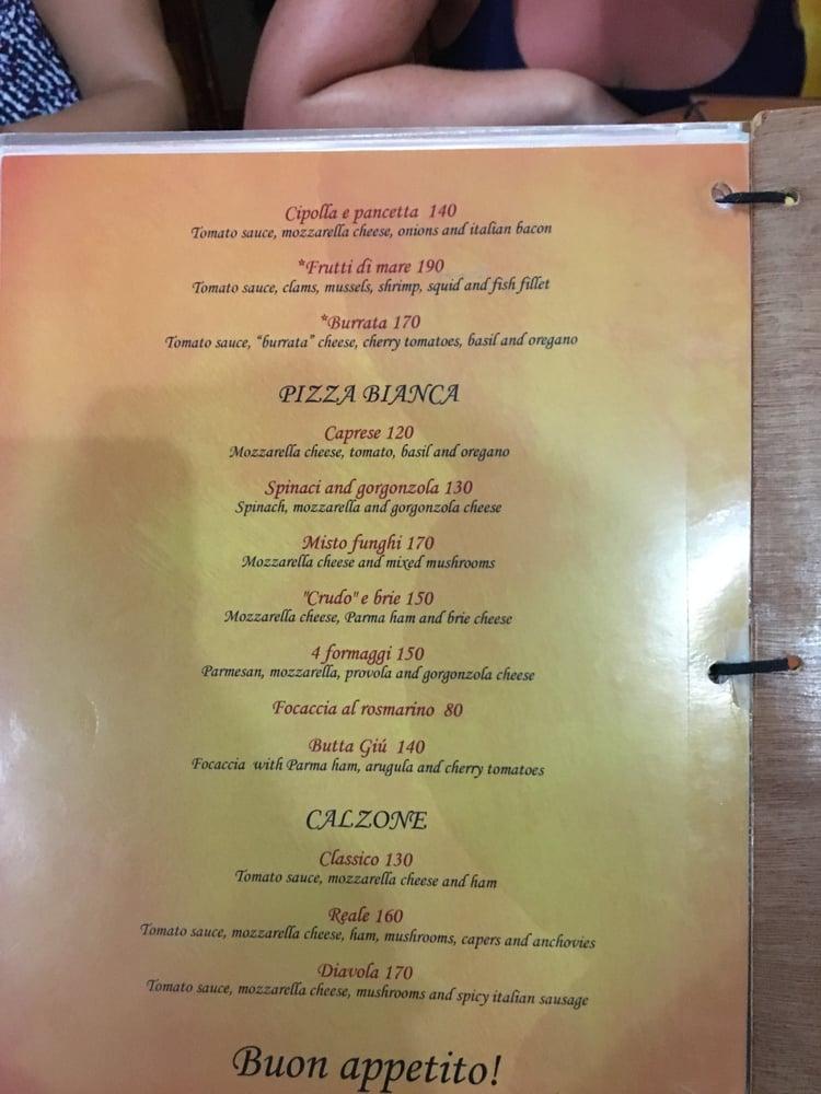 Menu at Romeo Trattoria Pizzeria, Playa del Carmen, Calle 4 Nte 150