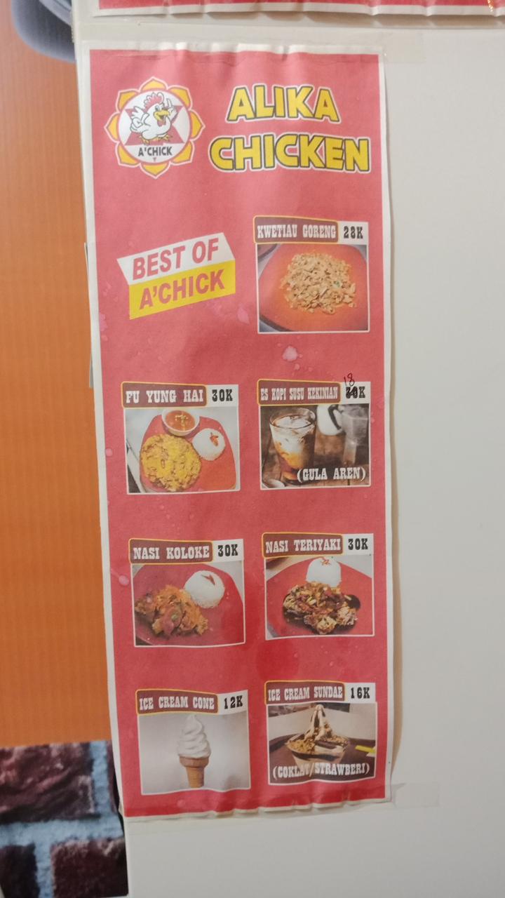 Menu at Rumah Makan Alika Chicken restaurant, Serui Kota