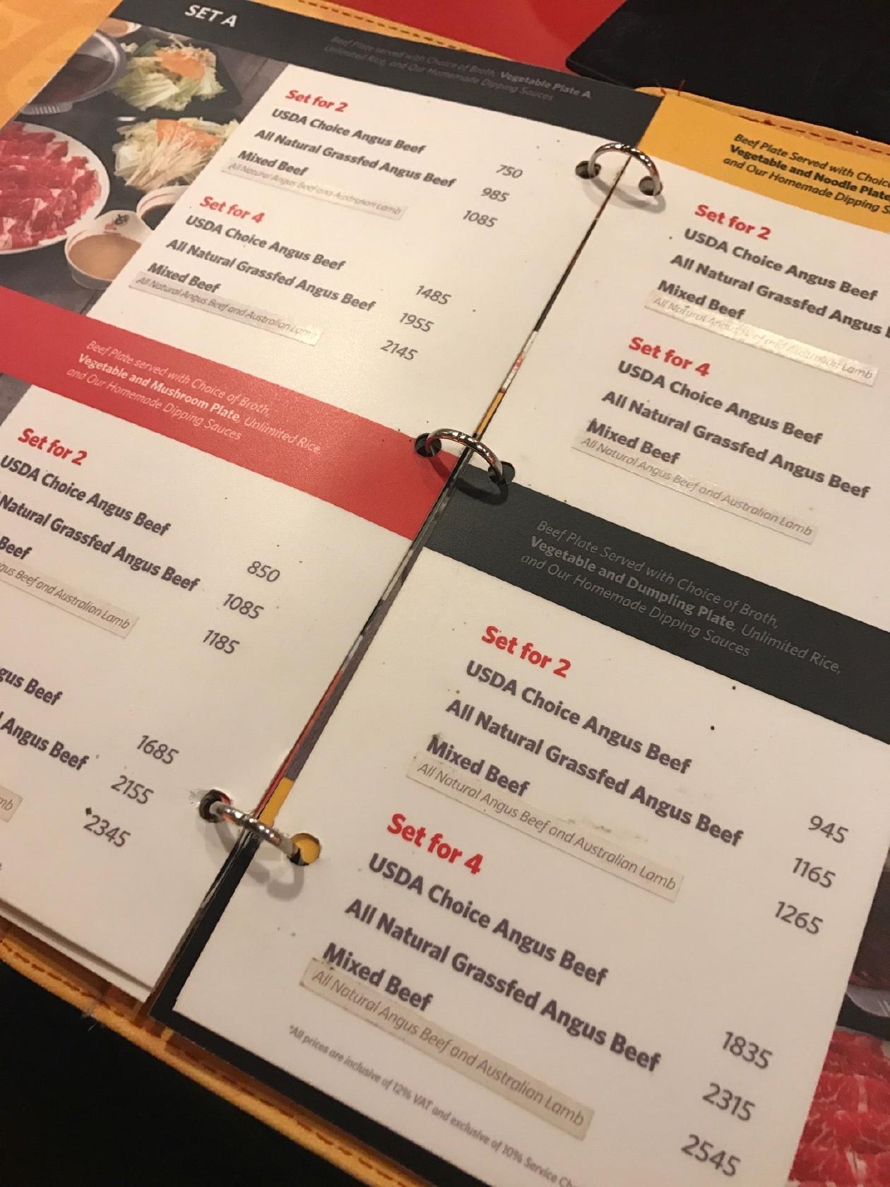 Menu at Ganso-Shabuway Greenbelt 5 restaurant, Makati, Level 2