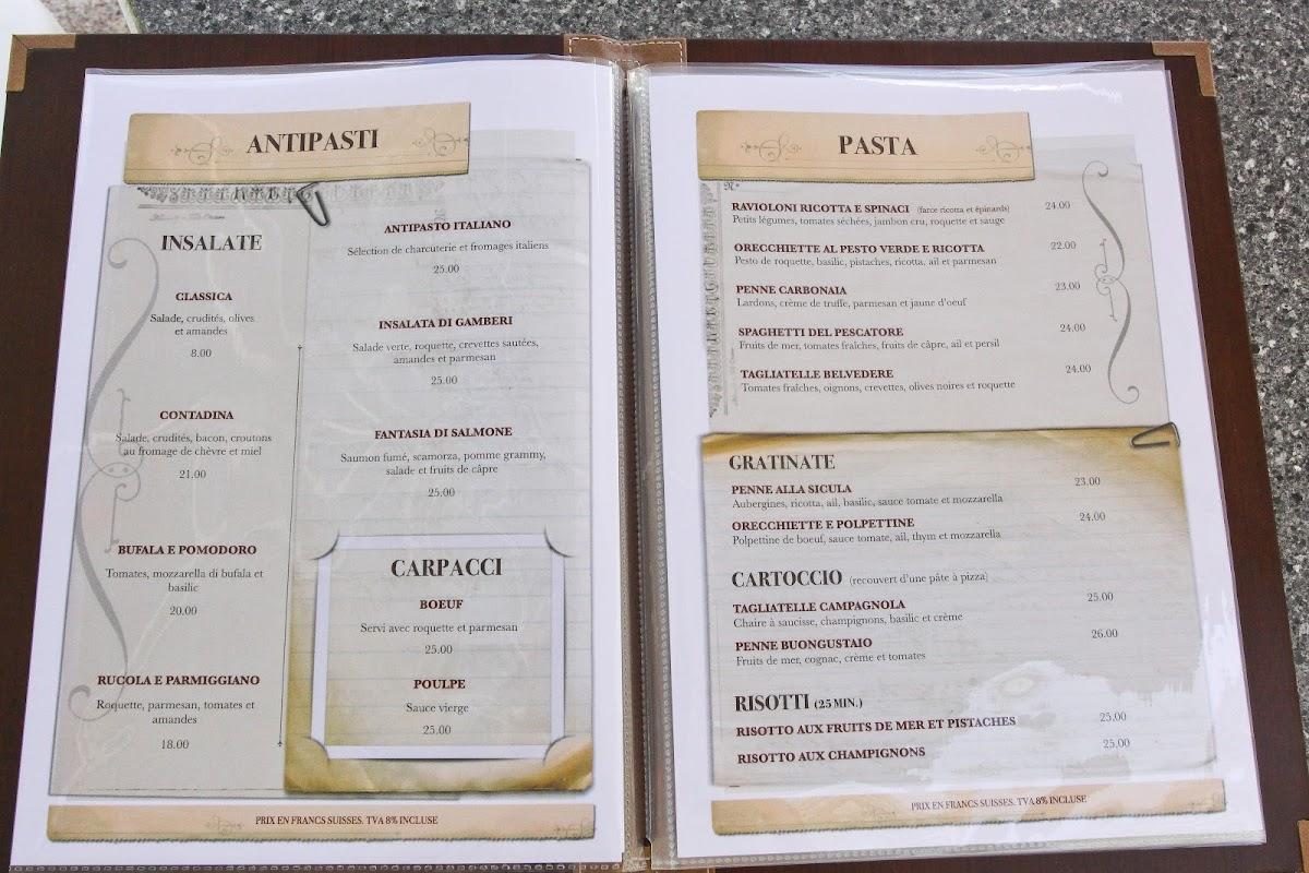Menu da La Passione Ristorante, Ginevra