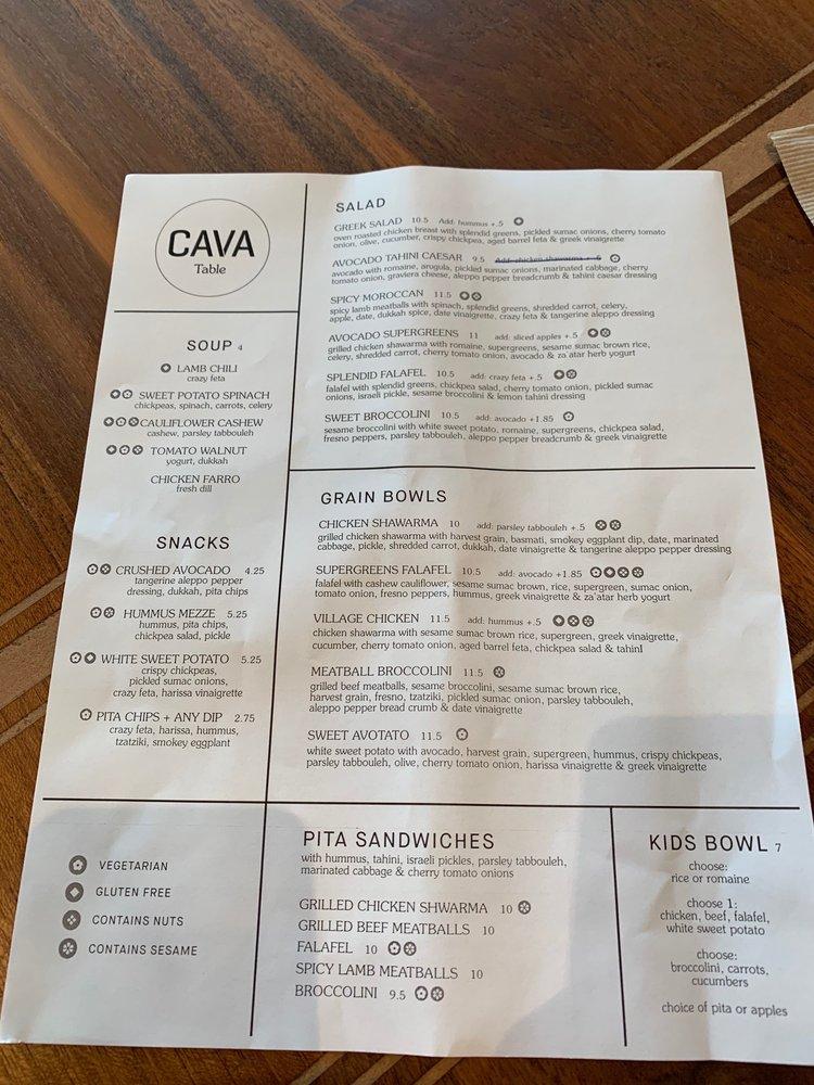Menu at CAVA Table pub & bar, Woodbridge