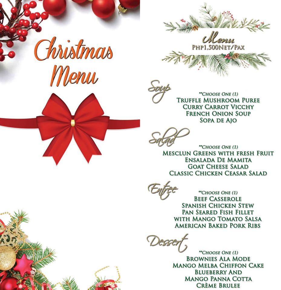 Menu at Edward & Wallis restaurant, Makati