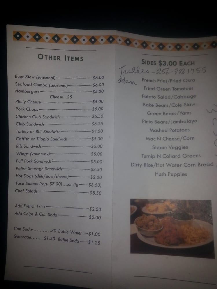 Menu at OLE Triana Mill restaurant, Triana