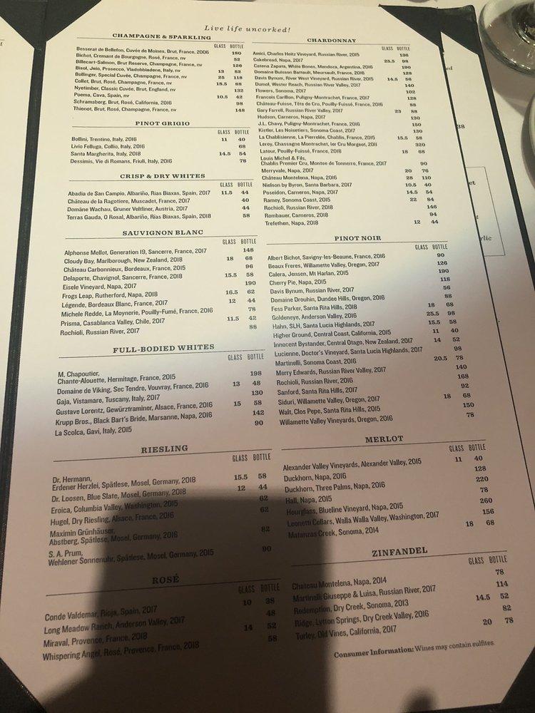 Menu at Truluck's Ocean's Finest Seafood and Crab steakhouse, Naples