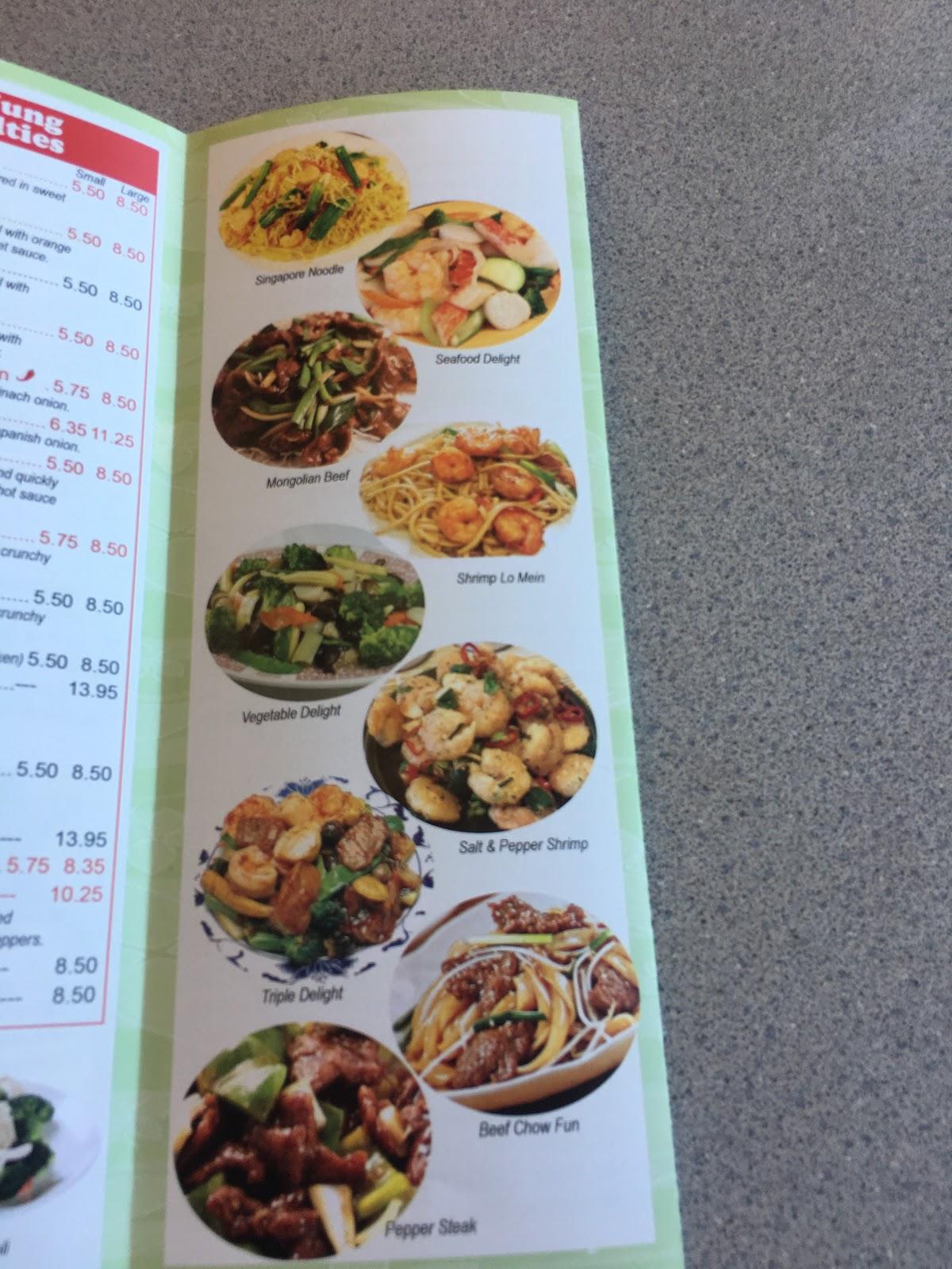 Menu at Wah Hung Chinese Kitchen restaurant, Harvey