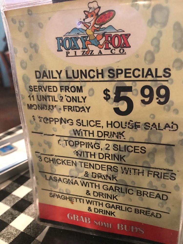 Menu at Foxy Fox Pizza pub & bar, McDonough, E Lake Pkwy