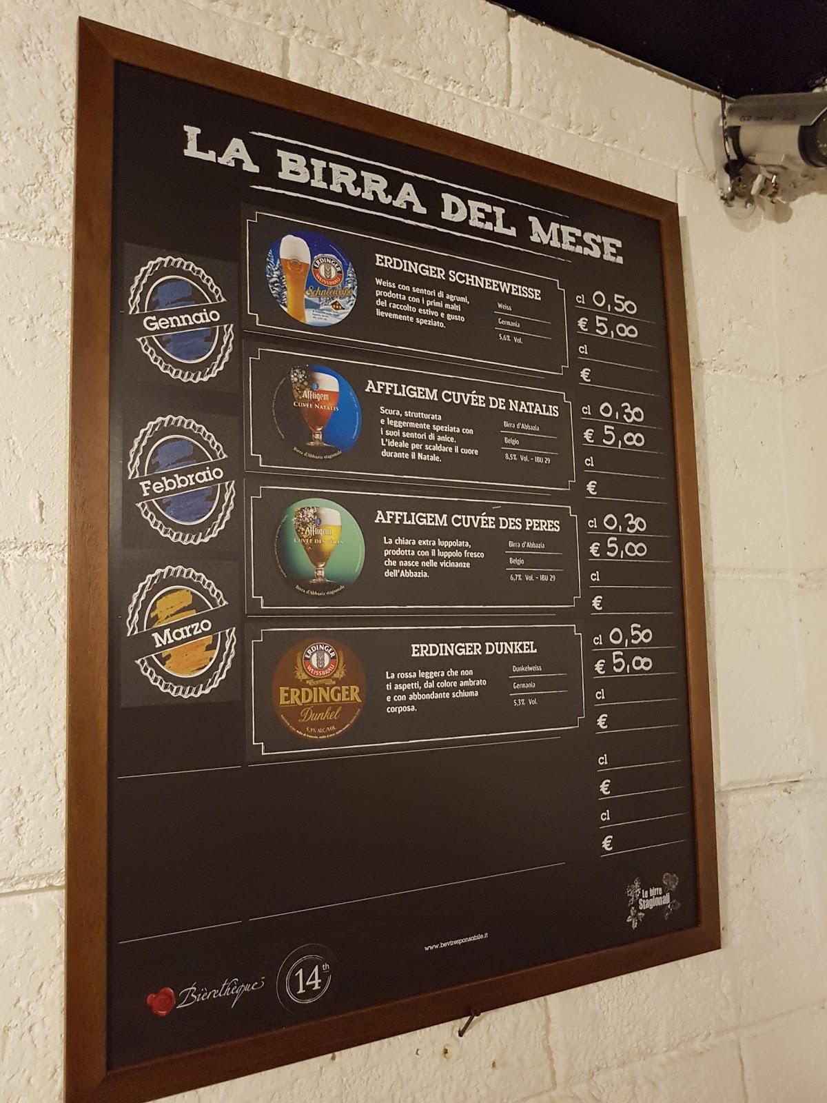 Menu at 14th American Pub, Matera