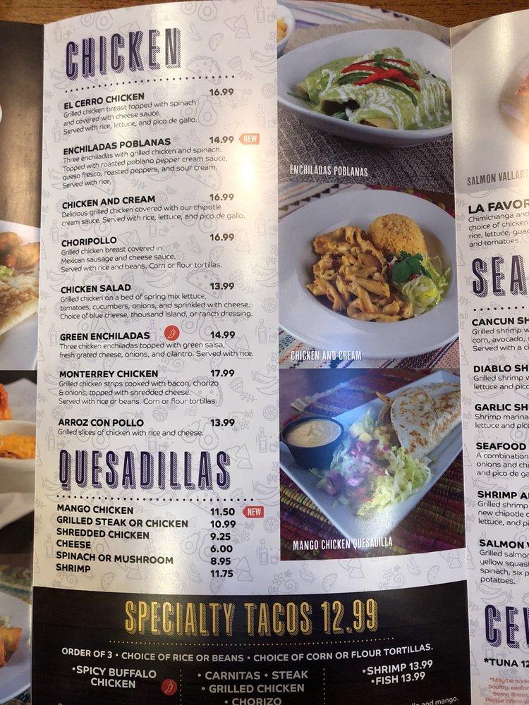 Menu at El Cerro Mexican Bar & Grill, Myrtle Beach, 29th Ave N