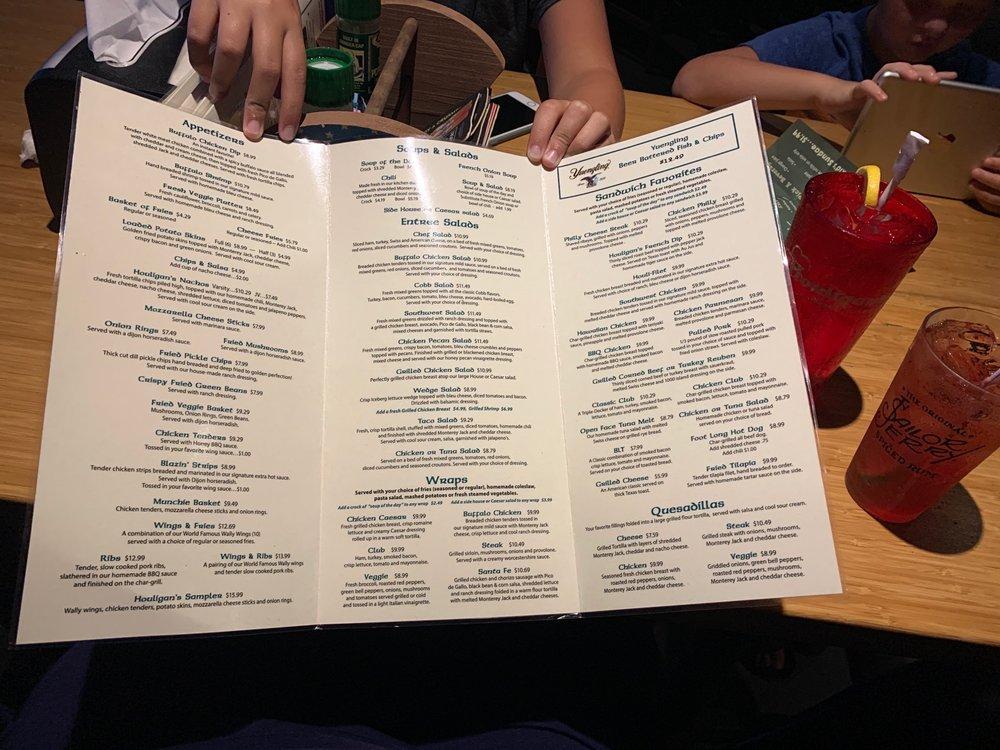 Menu at Houligan's A Spirited Sports Grille pub & bar, Daytona Beach