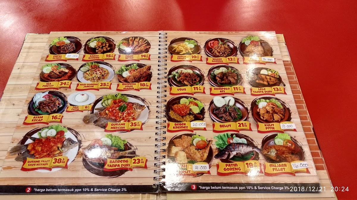 Menu at Penyetan Cok KAZA restaurant, Surabaya, Kaza City Lantai Ground
