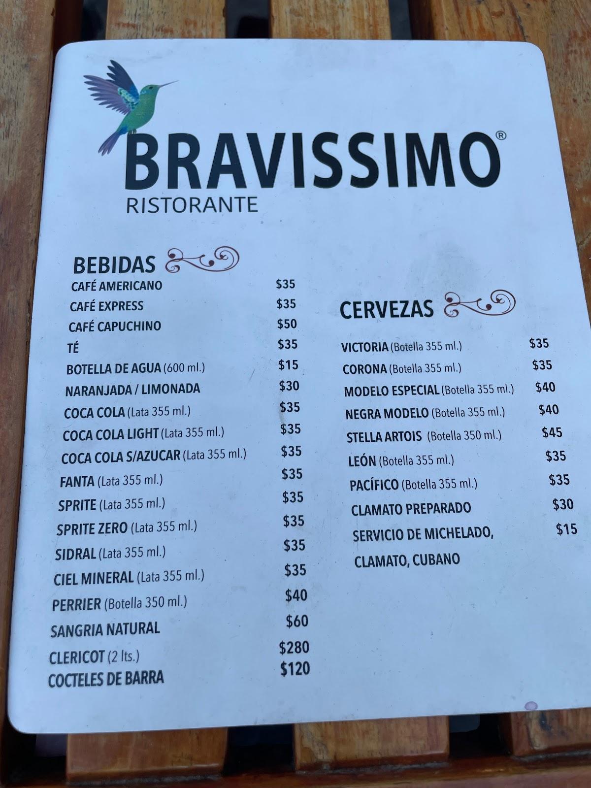 Carta del restaurante Bravissimo Ristorante, Ciudad del México, Calle ...
