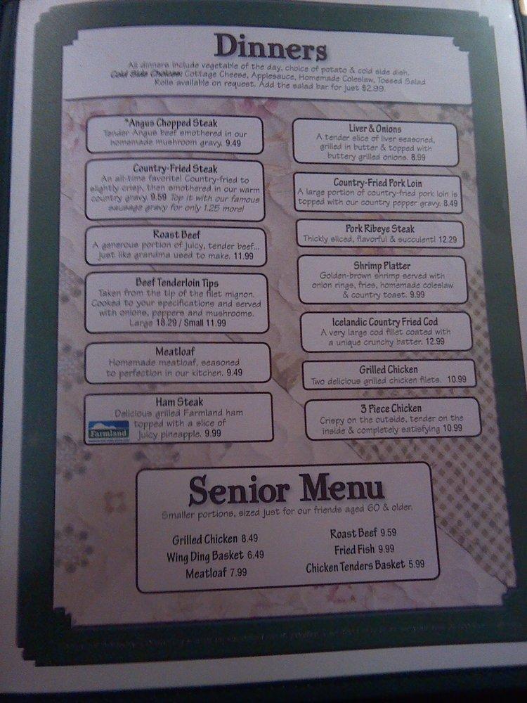 Menu at Family Ties Restaurant, Townville