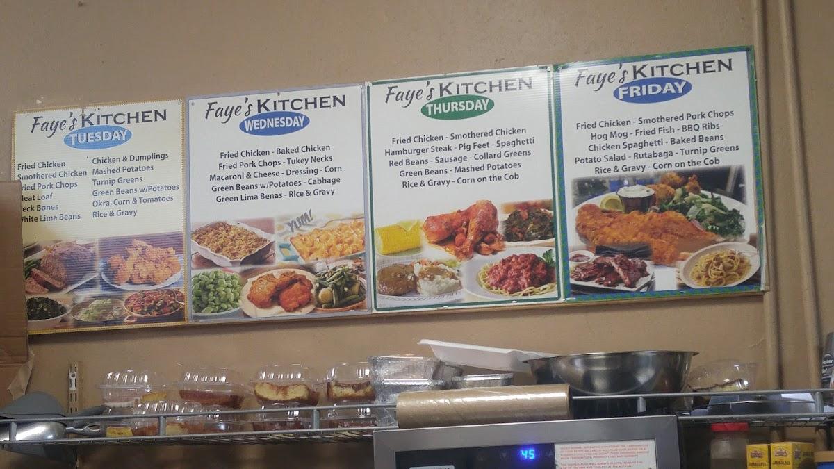 Menu at Faye's Kitchen restaurant, Moss Point