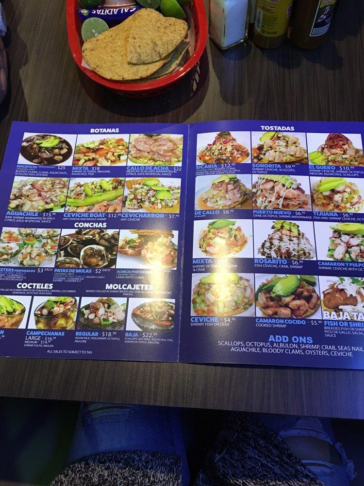 Menu at Mariscos El Guero Baja Style Ceviche Bar, Chino Hills