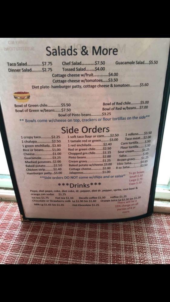 Menu at Sadie's Frontier Restaurant, Fort Sumner